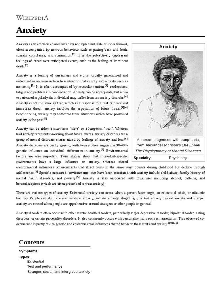Anxiety Pdf Anxiety Anxiety Disorder