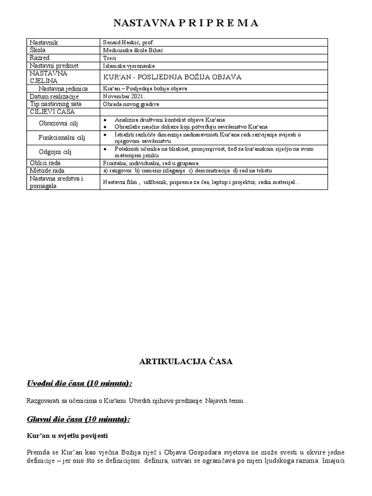 Kur'an - Posljednja Božija Objava | PDF