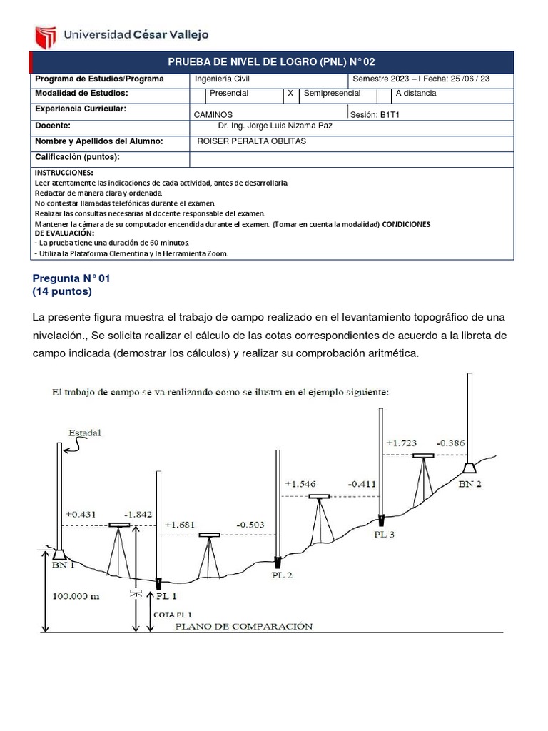 Prueba de Nivel de Logro #02 Roiser Peralta Oblitas | PDF