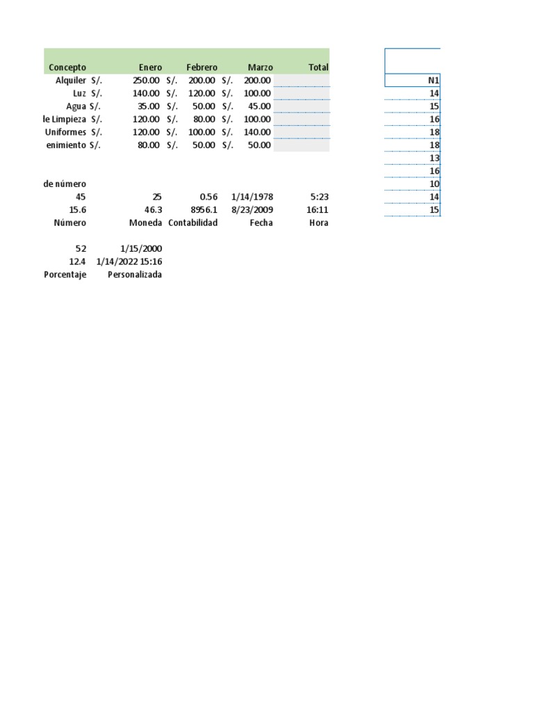 Excel 1 Repaso | PDF