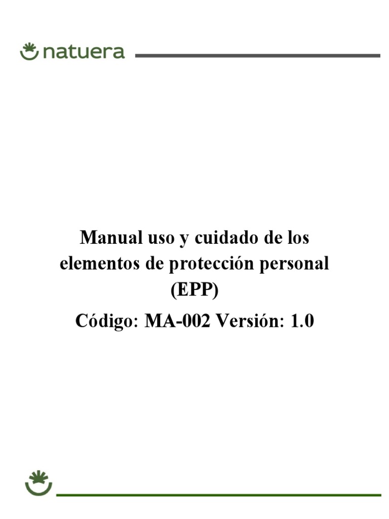 MA-002 Manual Uso y Cuidado de EPP V1.0 | PDF