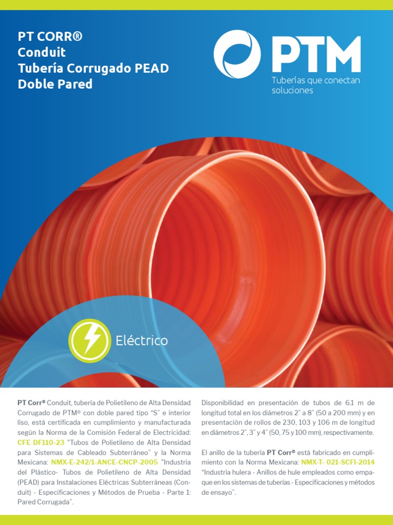 10-PTCORR®-Conduit-Tuberia-Corrugado-PEAD-Doble-Pared | PDF | Tubería ...