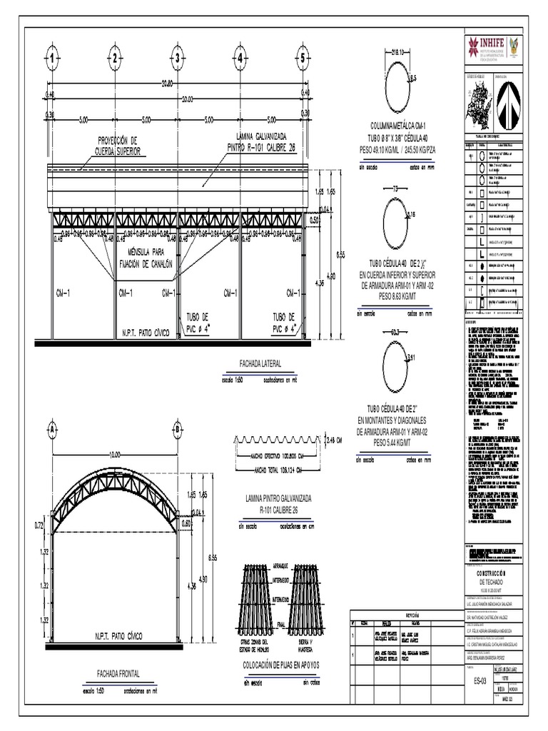 Techumbre de 10 X 20 M.en Forma de Arco (Es-03) 2023 | PDF