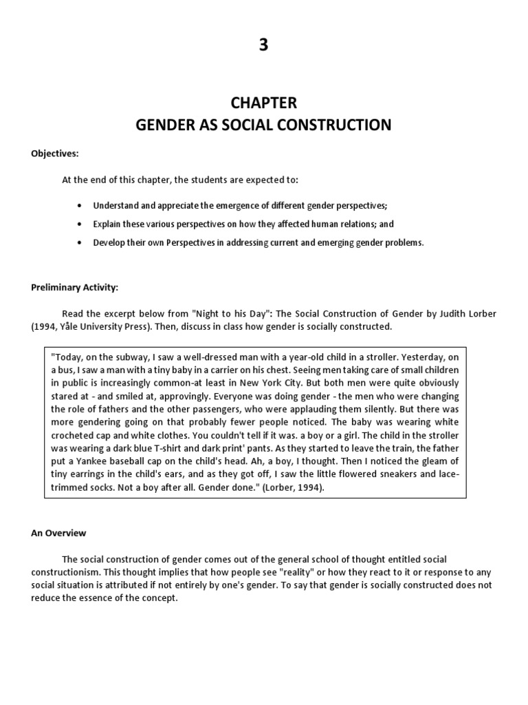 CH 3 4 | PDF | Gender | Gender Studies
