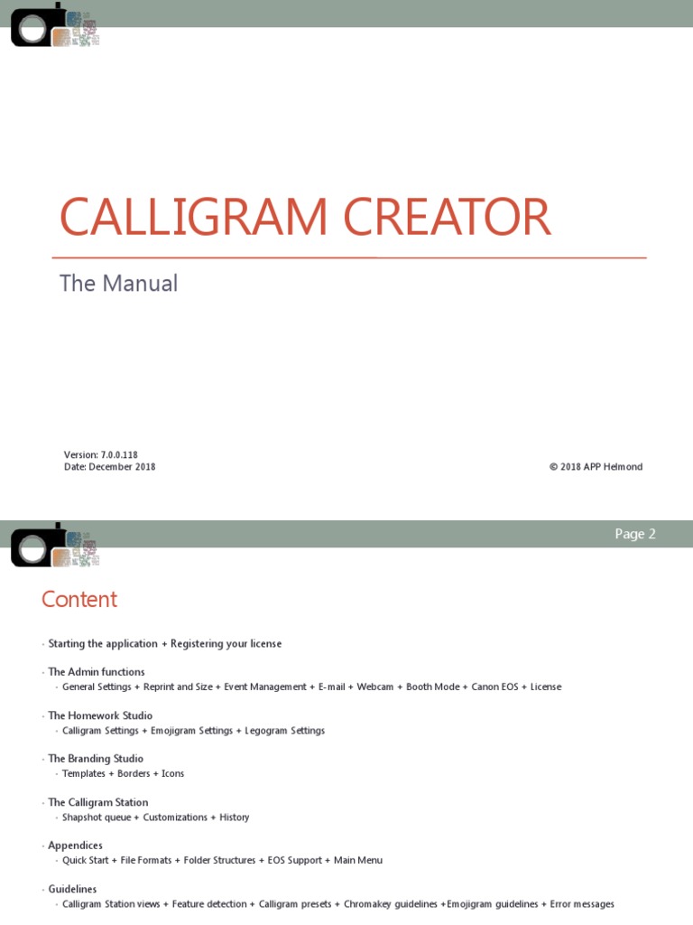 Calligram Creator Manual | PDF | Icon (Computing) | Screenshot