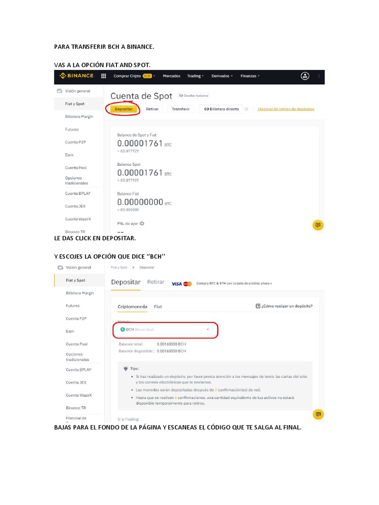 Como Transferir Bch a Binance | PDF