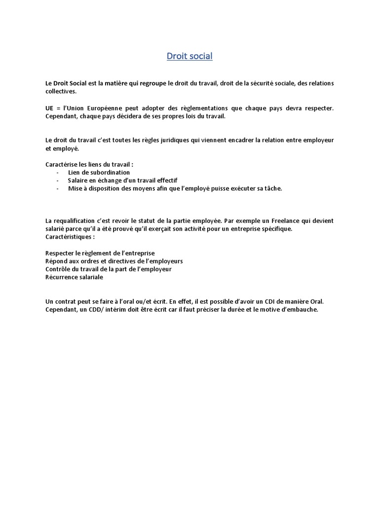 Comprendre le Droit Social et du Travail | PDF | Travail | Business