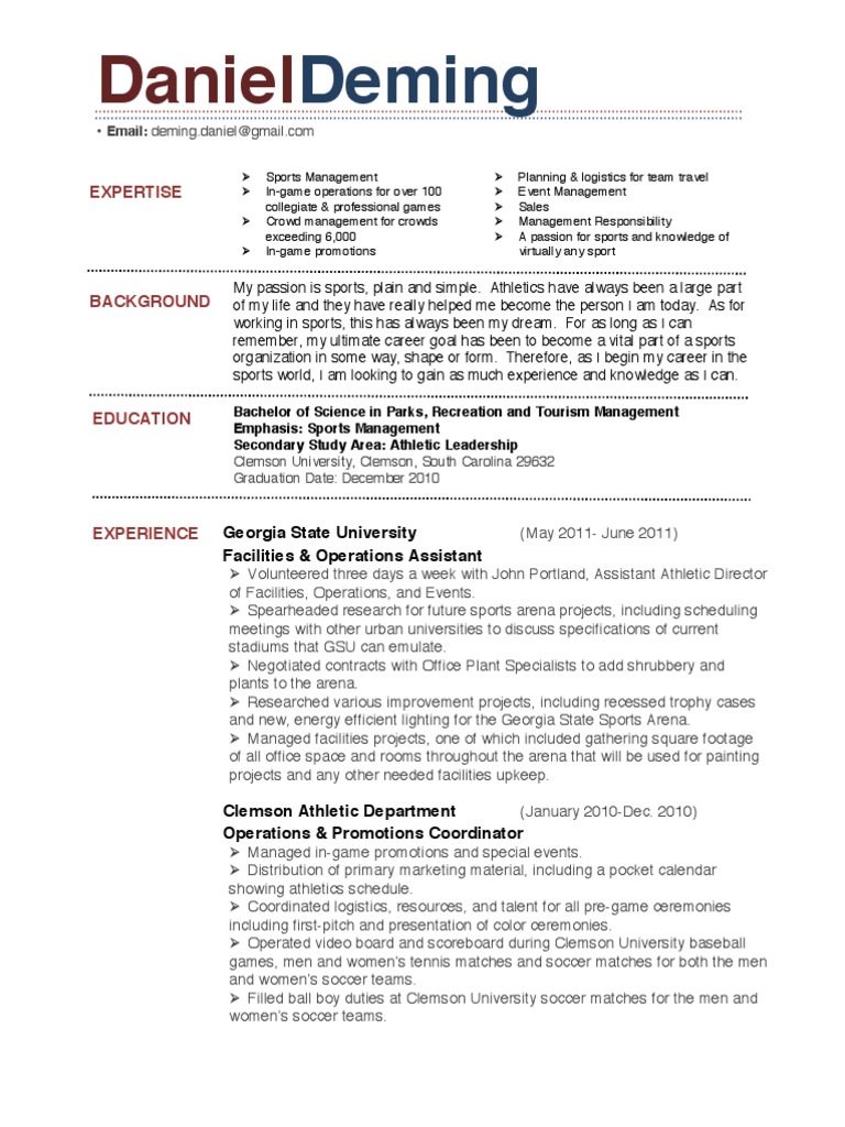 Scribd Resume | PDF | Sports | University