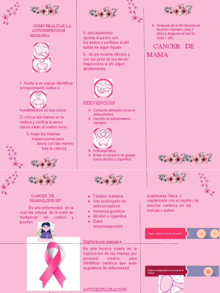 Triptico Cancer de Mama | PDF | Cáncer de mama | Epidemiología