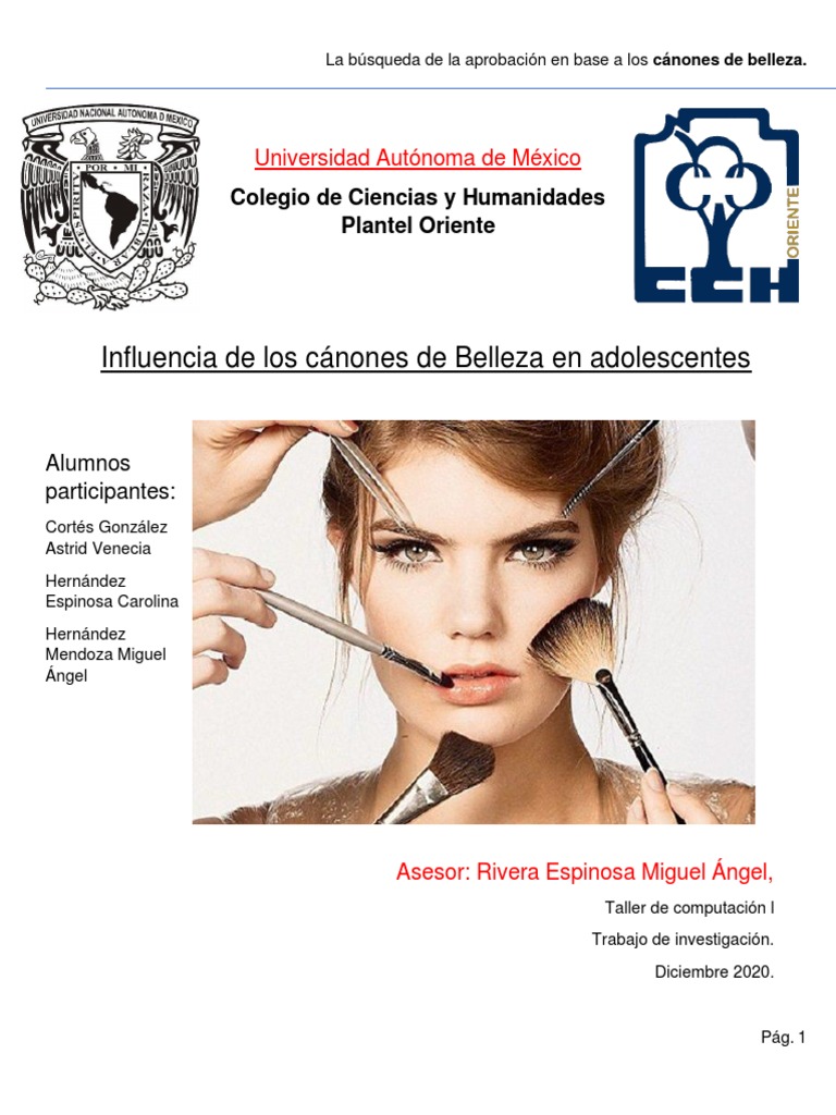 Proyecto de Investigacion - Cánones de Belleza en Los Adolescentes ...
