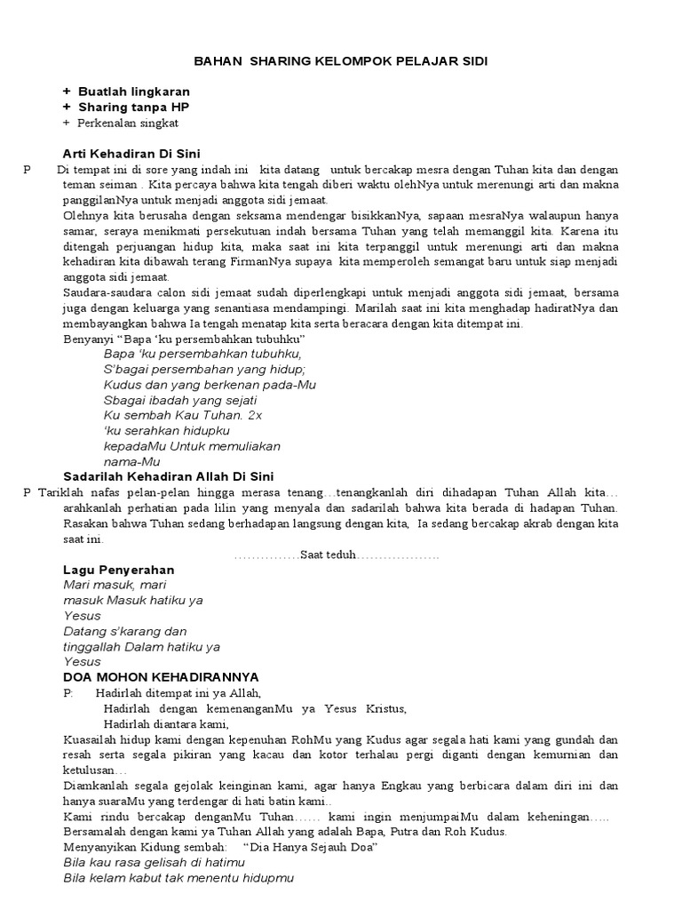 Bahan Sharing Kelompok | PDF