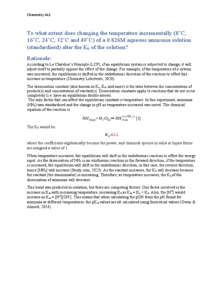 Chemistry Student Experiment Draft | PDF | Ph | Acid Dissociation Constant