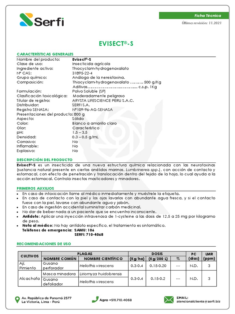 Ficha Tecnica EVISECT S v11.2021 | PDF | Agua | Agricultura