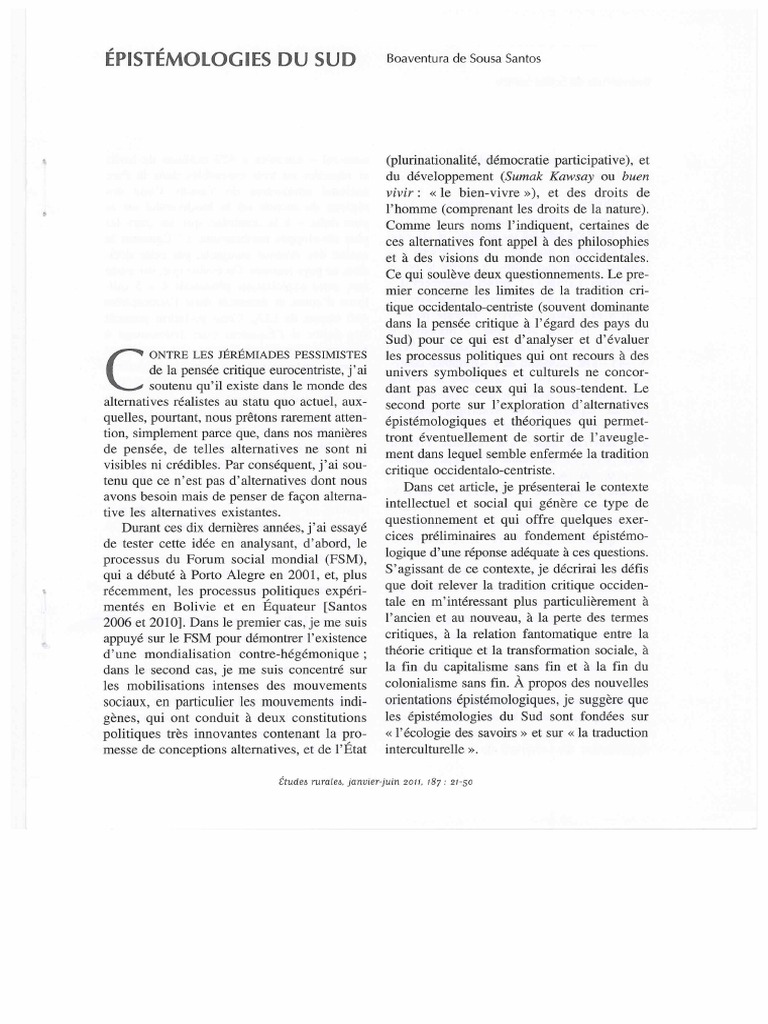 Epistemologies Du Sud | PDF Epistemologies Du Sud | PDF
