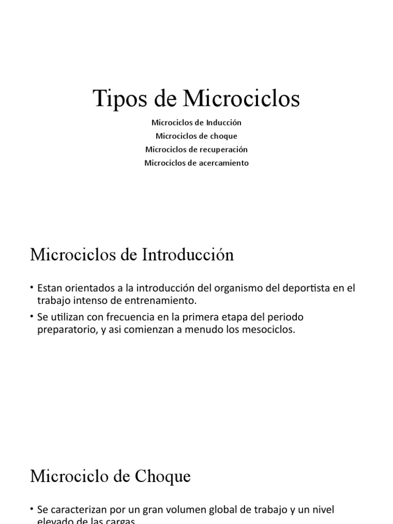 Tipos de Microciclos | PDF