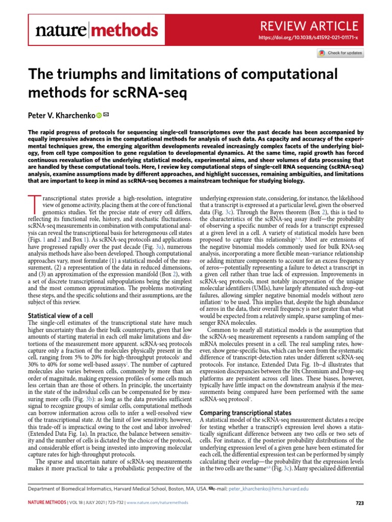 The Triumphs and Limitations of Computational Methods For scRNA-seq ...