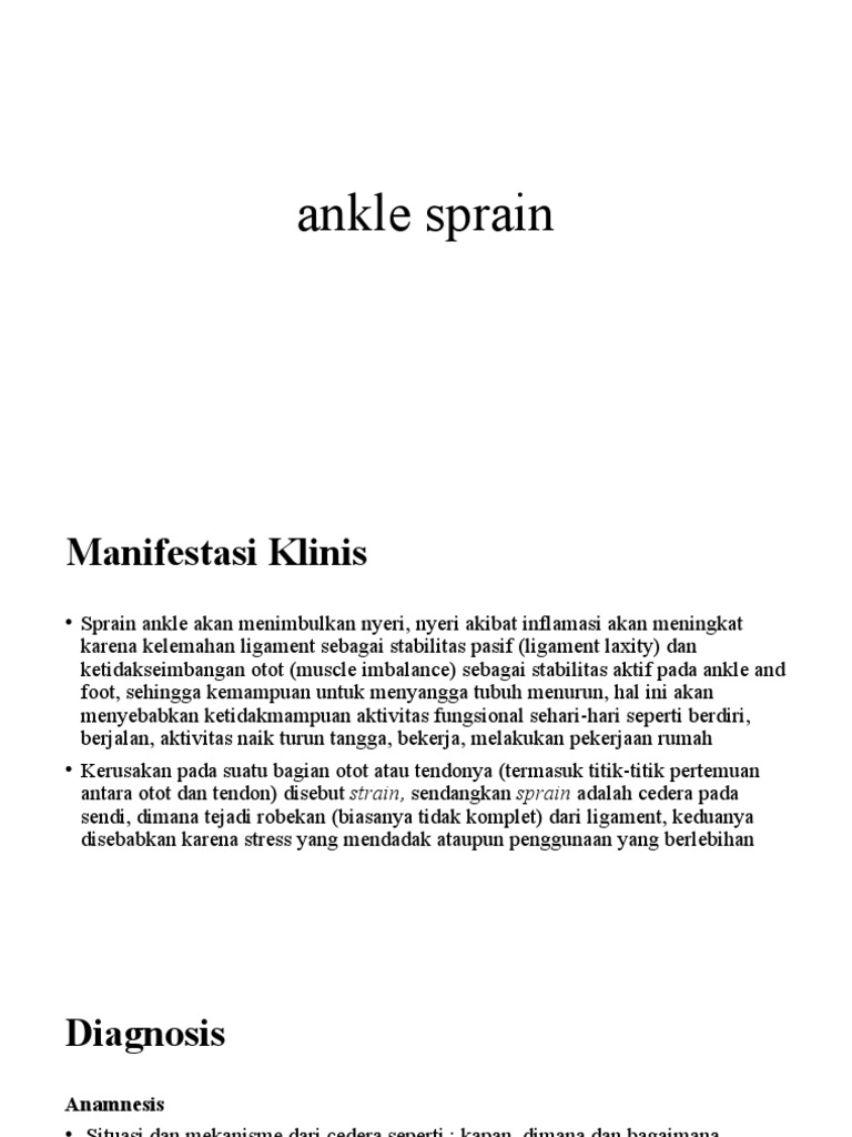 Ankle Sprain | PDF