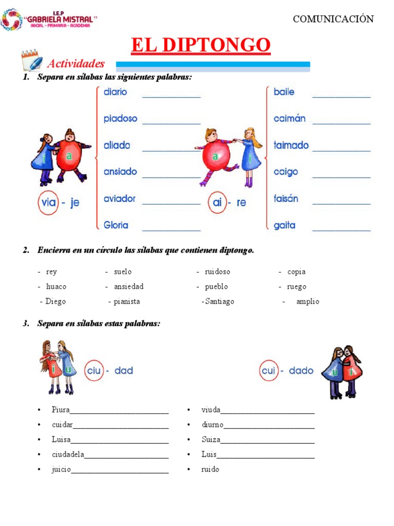 El Diptongo Práctica | PDF