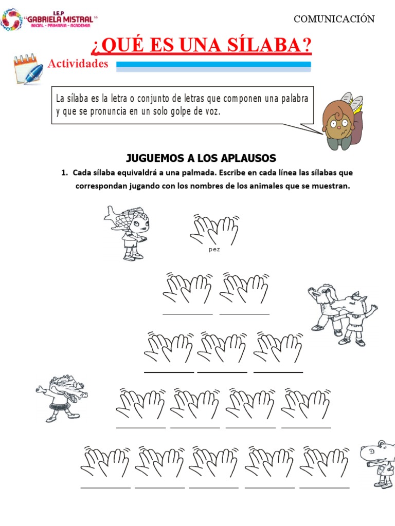 QUÉ ES UNA SÍLABA Práctica | PDF | Comunicación oral | Lingüística