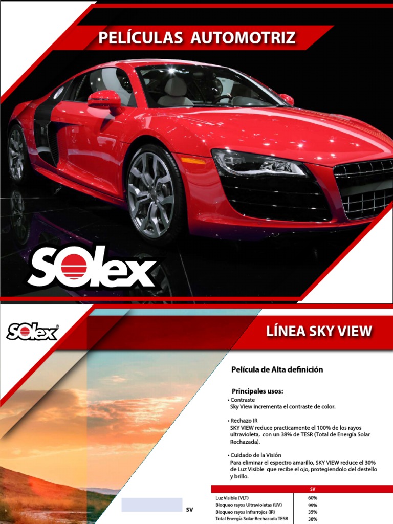 Folleto Peliculas Automotriz Solex | PDF | Ultravioleta | Infrarrojo
