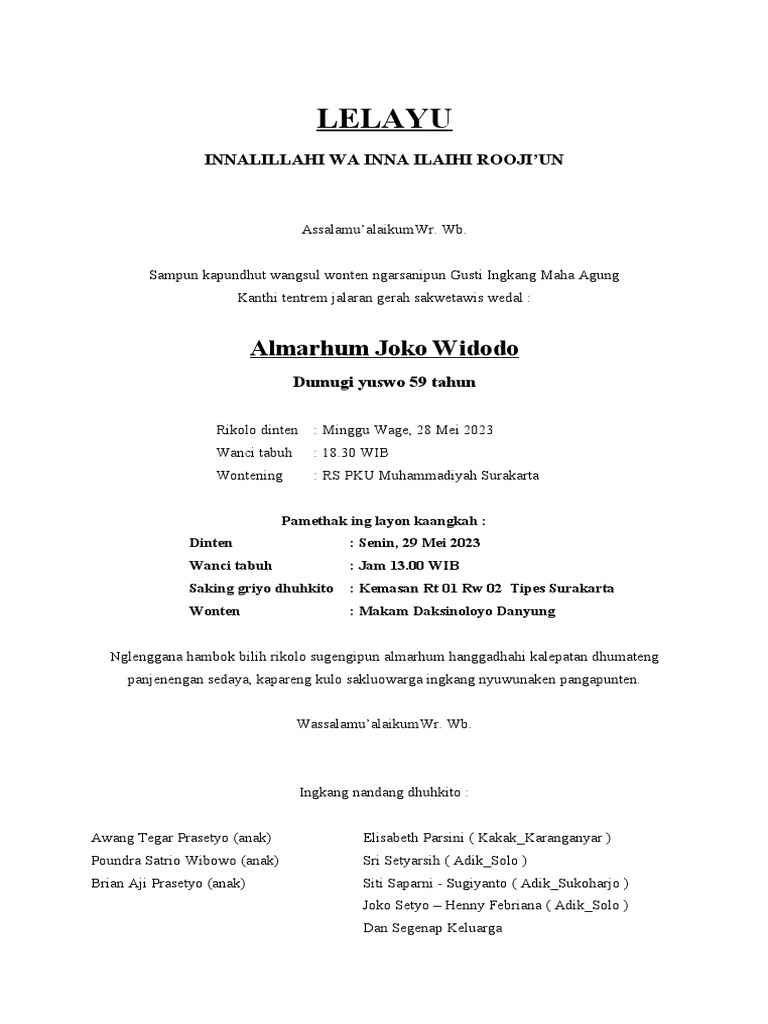 LELAYU Bahasa Jawa | PDF