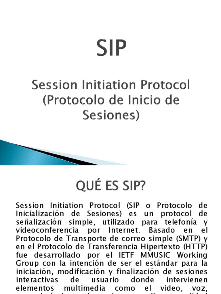 Sip | PDF | protocolo de Iniciacion de Sesion | Estándares de red