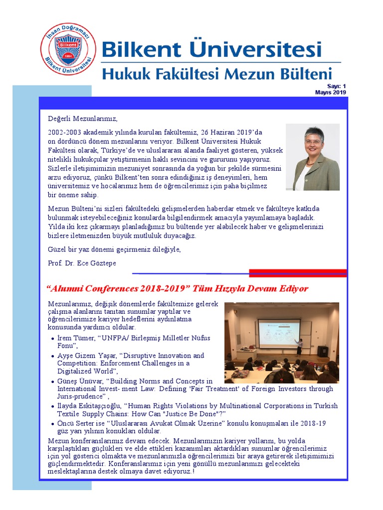 Bilkent-Hukuk Mezun-Bulteni Mayis2019 | PDF