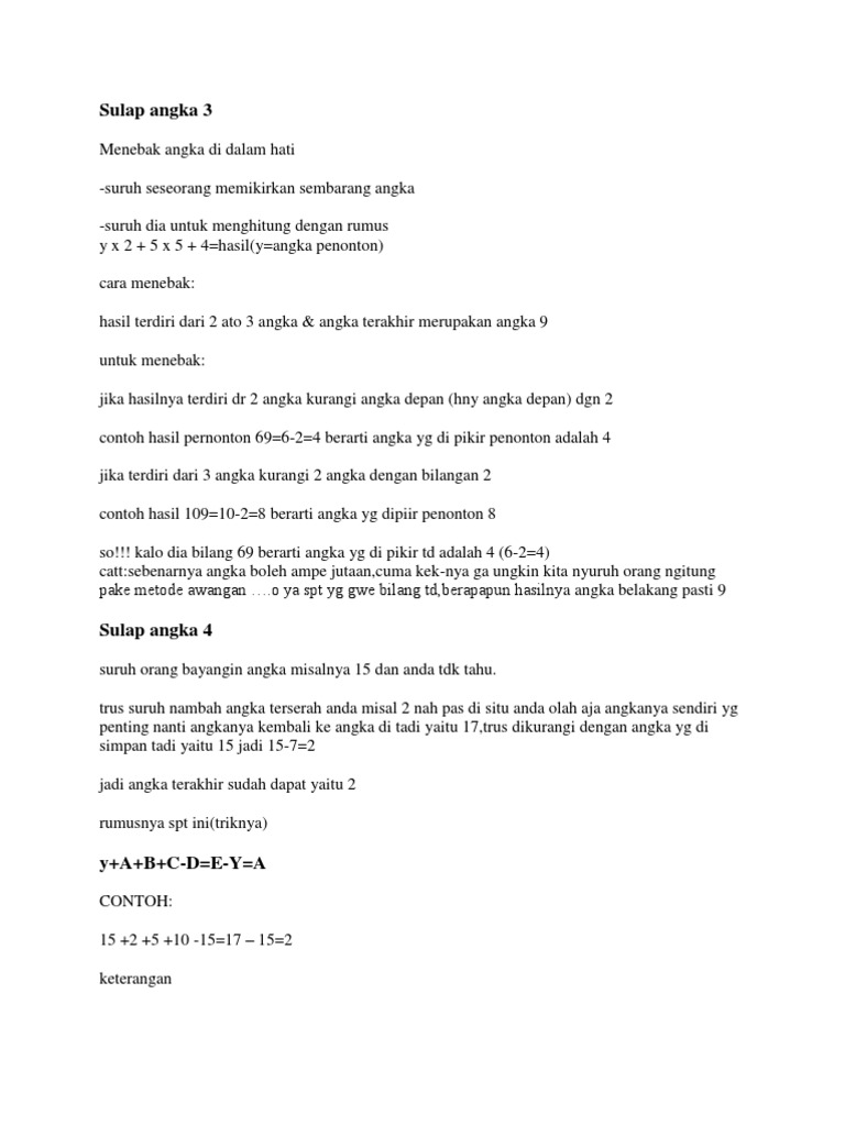 Sulap Angka 3 | PDF