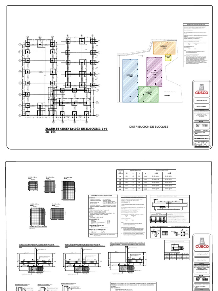 Planos Estructuas Challabamba | PDF | Fundación (Ingeniería) | Ingeniería de Edificación