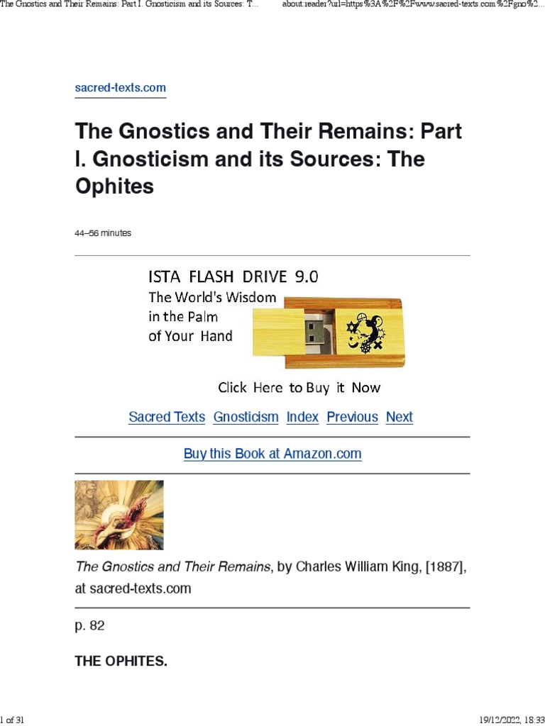 The Gnostics and Their Remains Part I. Gnosticism and Its Sources The ...
