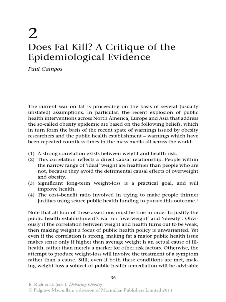Does Fat Kill CAMPOS | PDF | Obesity | Body Mass Index