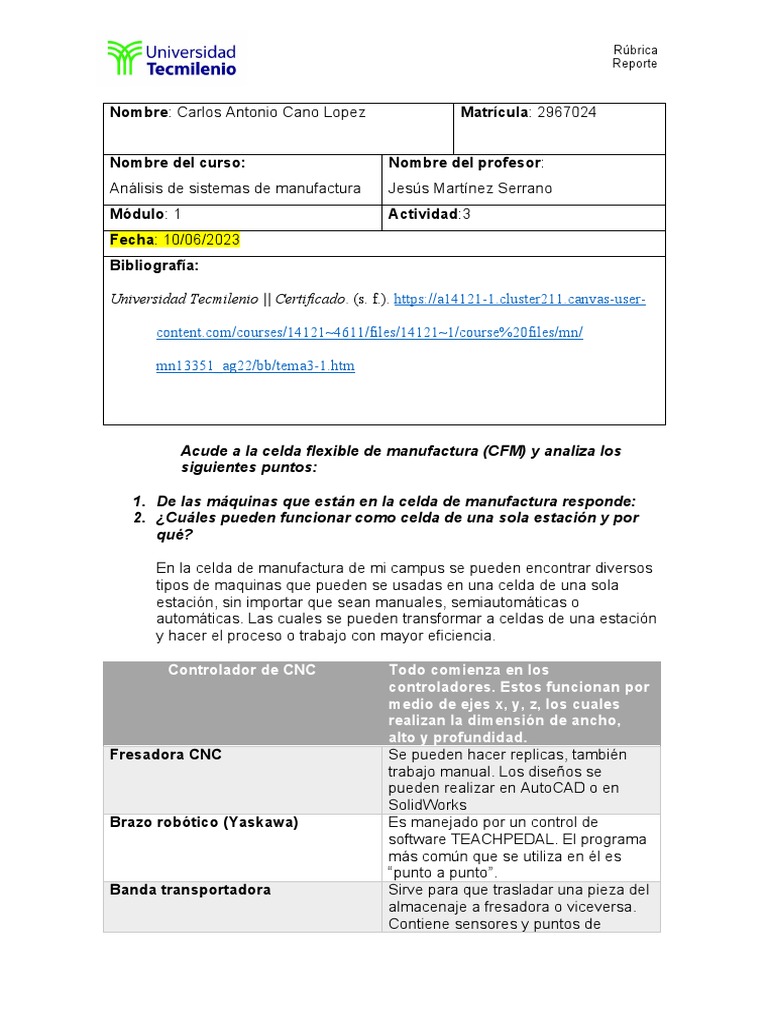 Act 3 Asm | PDF | Control numerico | Ingeniería