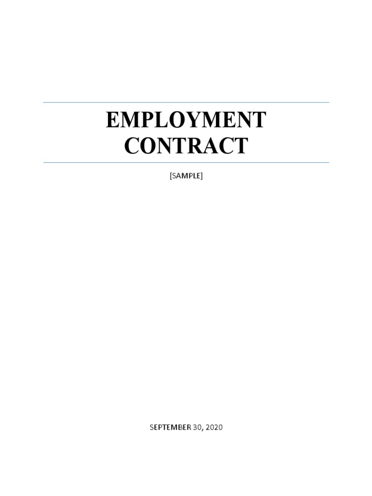 Sample Contract of Employment | PDF | Employment | Sick Leave
