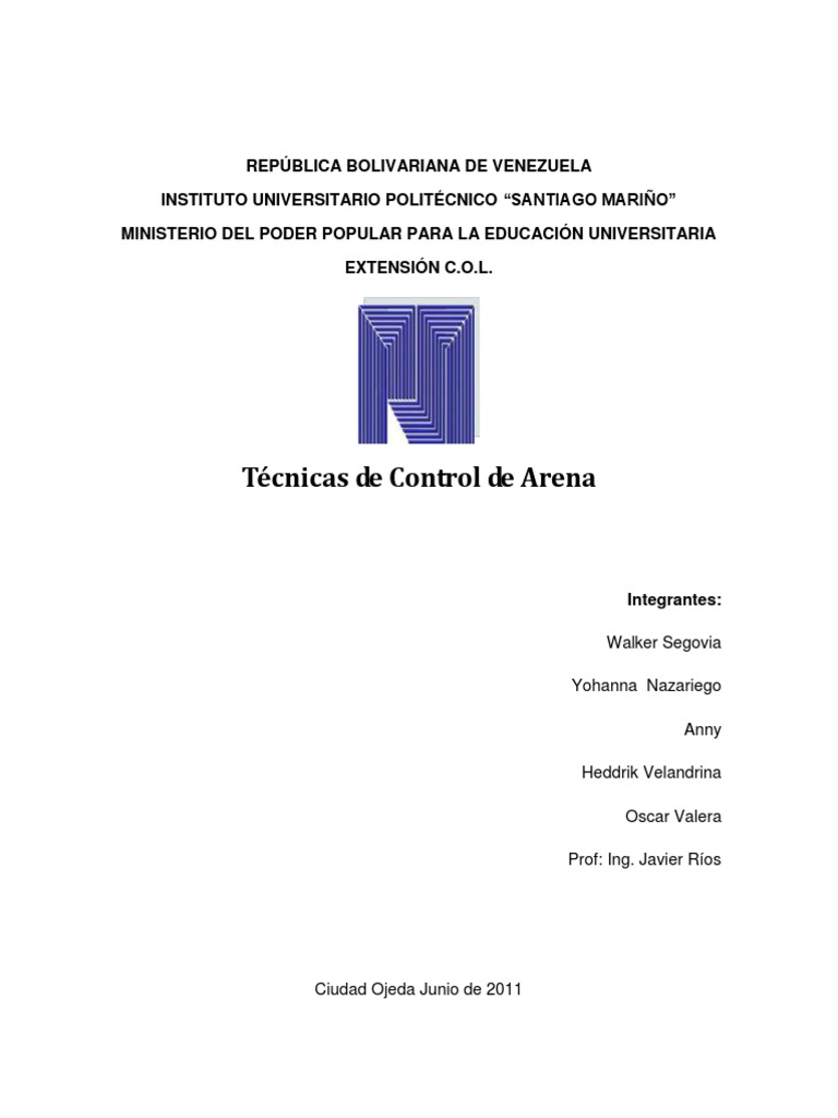 Tecnicas De Control De Arena Compressed Pdf Ciencias Fisicas
