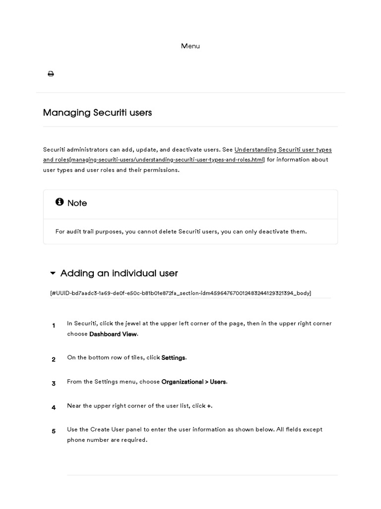 Managing Securiti Users | PDF | User (Computing) | Password