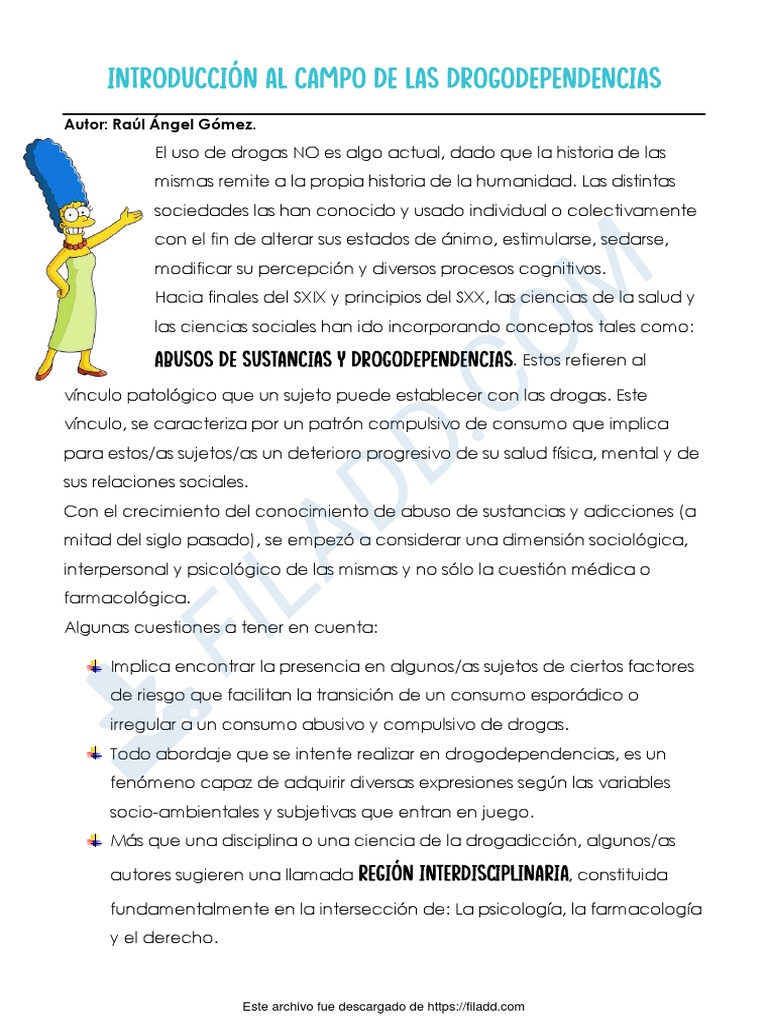 Introduccion Al Campo de Las Drogodependencias | PDF | La dependencia de sustancias | Drogas