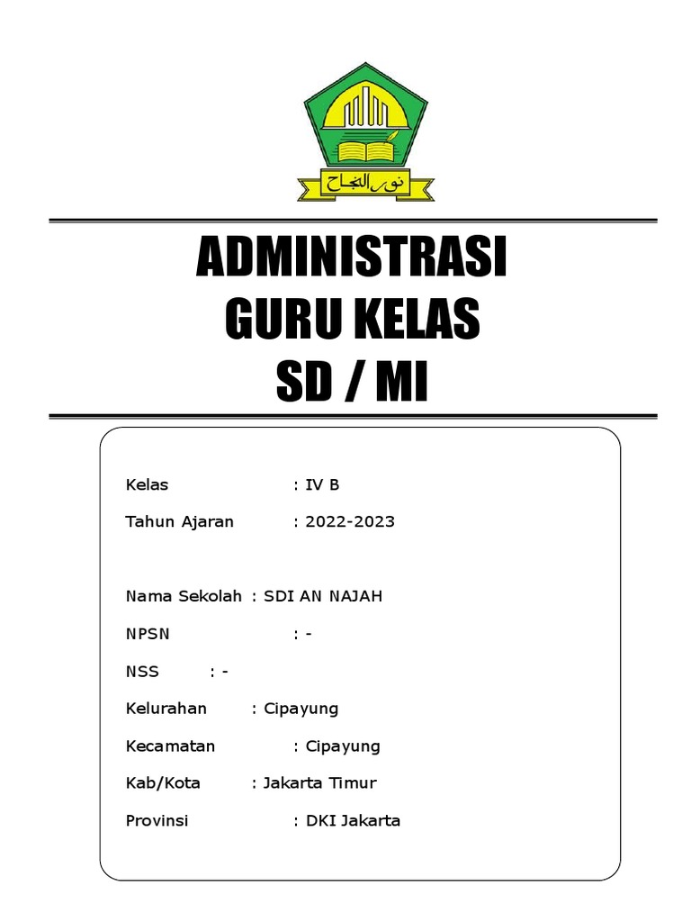Administrasi Guru Kelas IV SDI An Najah | PDF