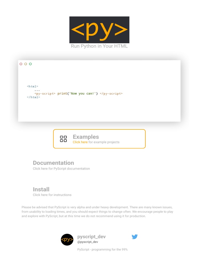 PyScript - Run Python in Your HTML | PDF