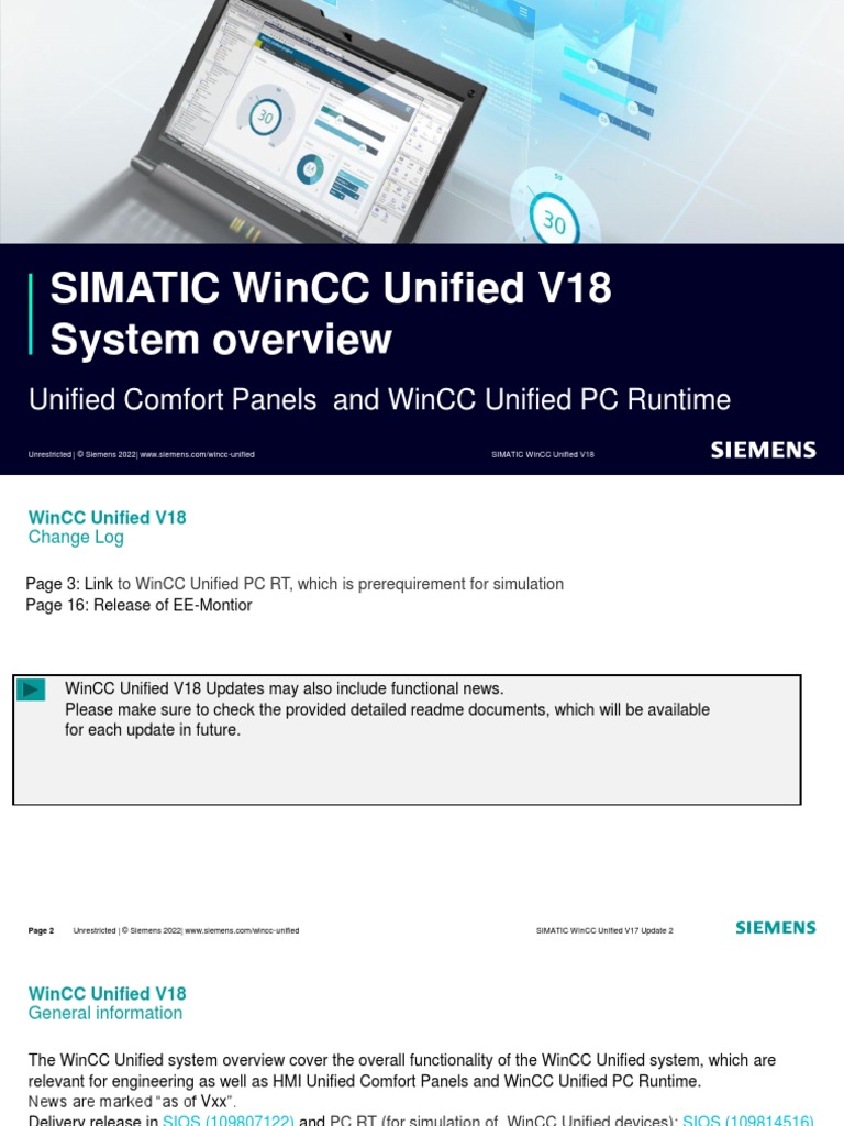 V18 - 01 - en - SIMATIC WinCC Unified V18 - System Overview | PDF ...