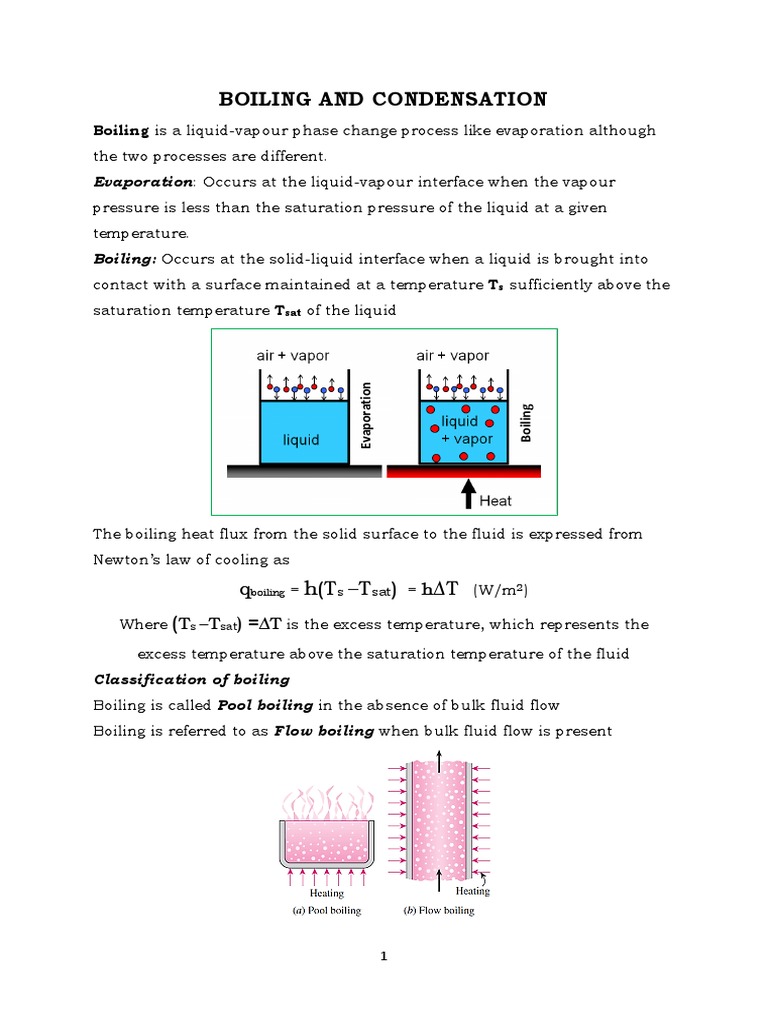 BOILING AND CONDENSATION - Notes | PDF | Boiling | Statistical Mechanics