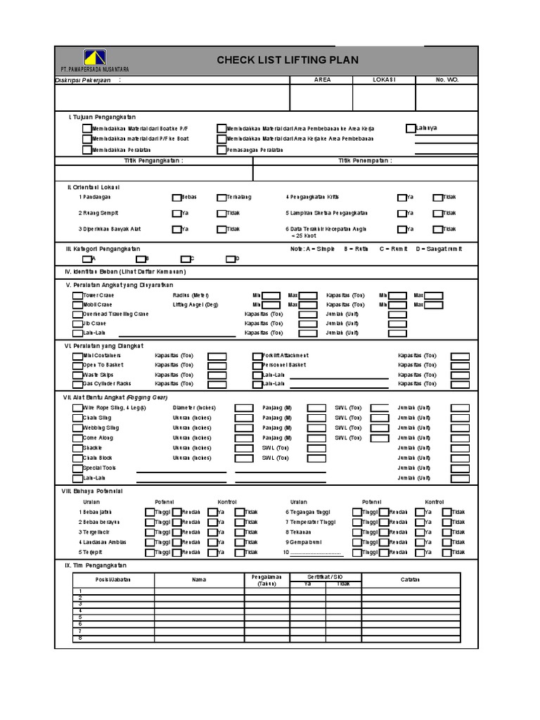 Lifting Plan Rev 1 | PDF