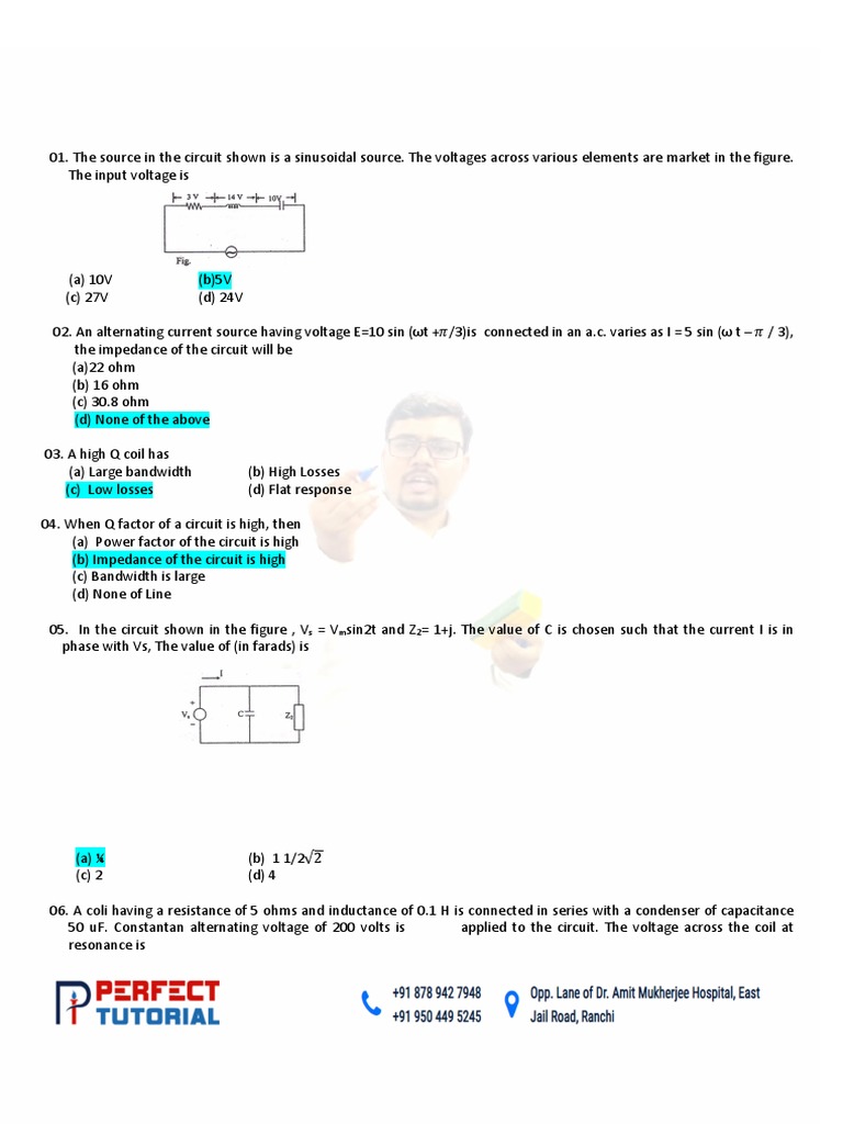AC Circuit Analysis and Calculations | PDF | Resonance | Inductor
