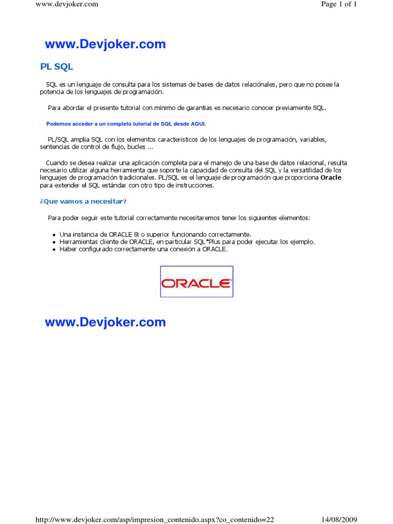PLSQL Devjoker | PDF | Pl / Sql | SQL