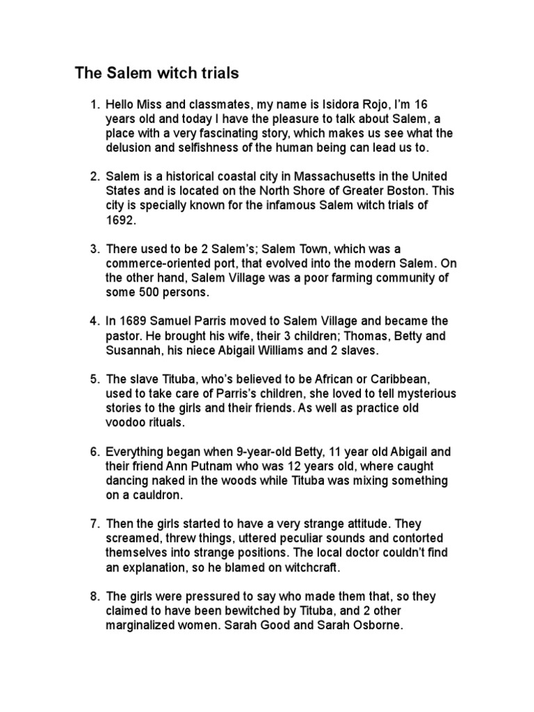 The Salem Witch Trials | PDF | Witchcraft | Witch Hunting