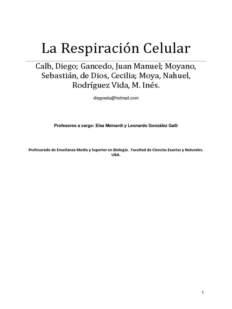 Capítulo 06. La Respiración Celular. | PDF | Fermentación | Trifosfato de adenosina