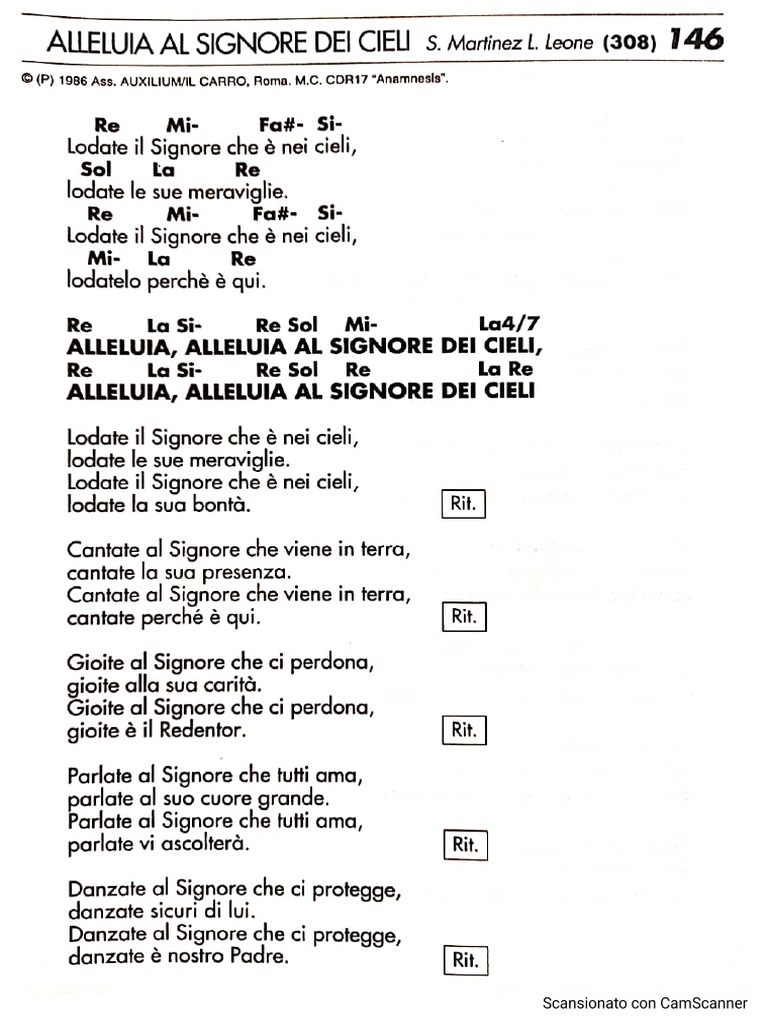 Alleluia Al Signore Dei Cieli Pdf