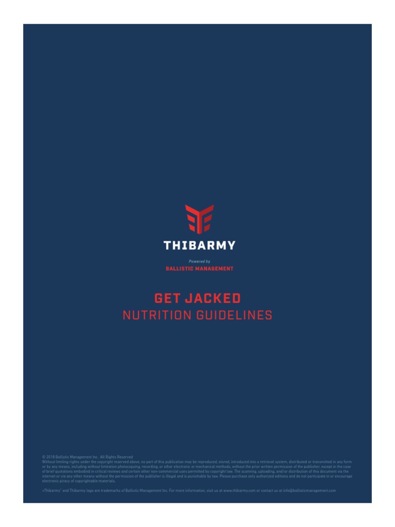 Thib Army - GetJacked - Nutritionguidelines | PDF | Dieting | Weight Loss