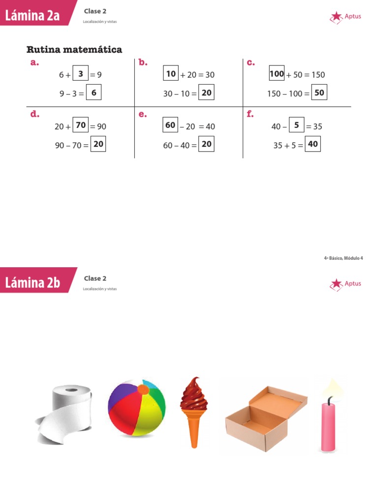 2021 4 basico Matematica Modulo 4 Clase 2 Laminas | PDF