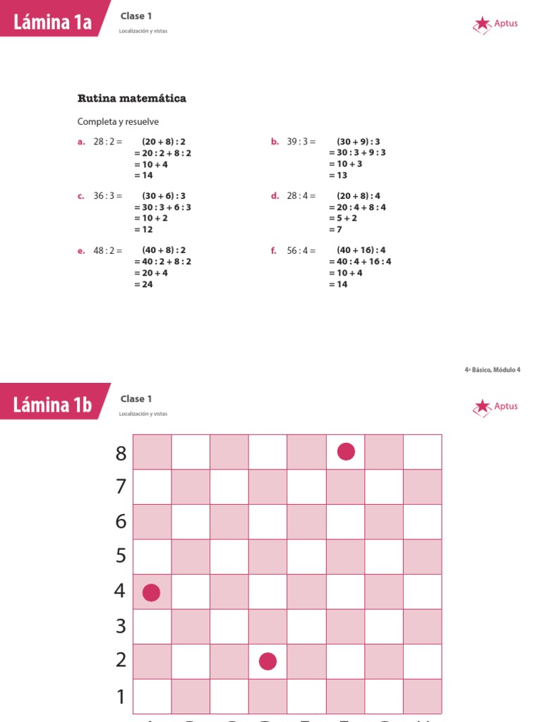 2021 4 basico Matematica Modulo 4 Clase 1 Laminas | PDF
