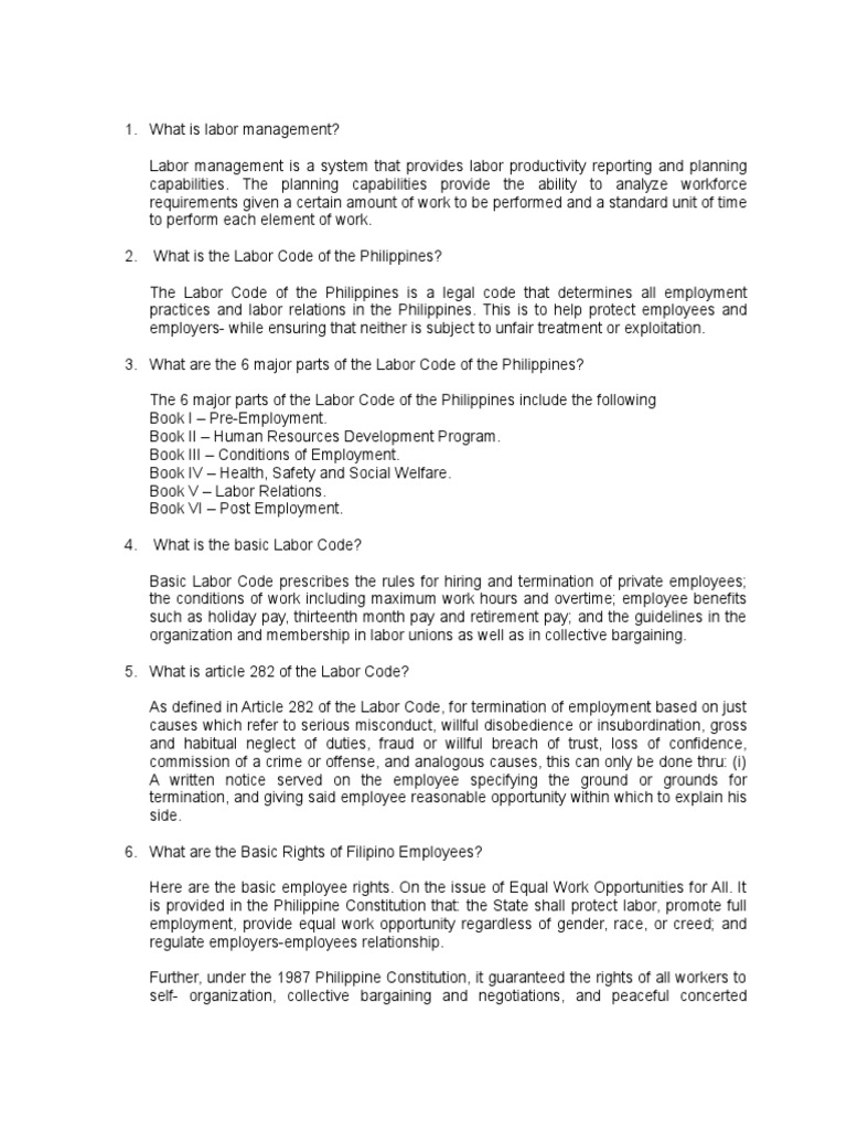 Labor Management Basics | PDF | Employment | Overtime